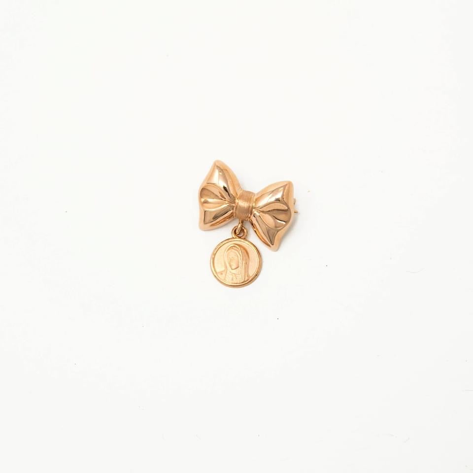 Moño con Medalla Virgen 14K – ENTRE JOYAS